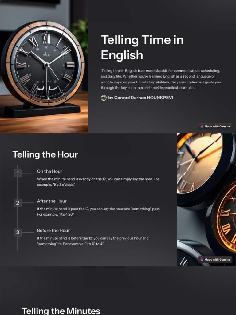 Telling Time in English | PDF