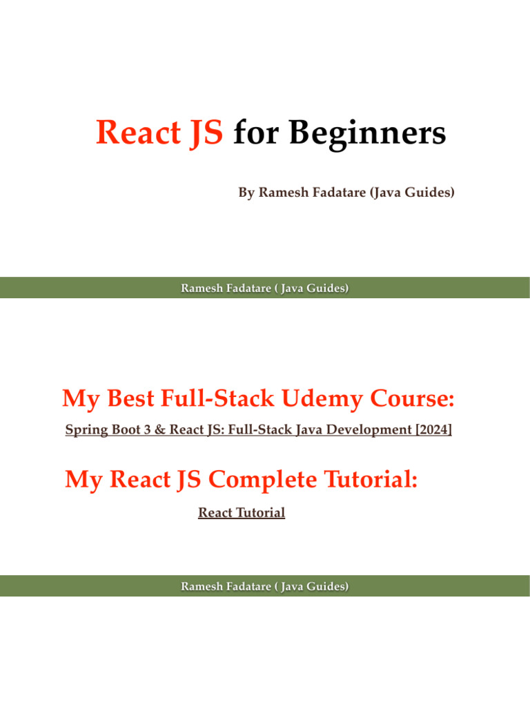 React Crash Course | PDF React Crash Course | PDF