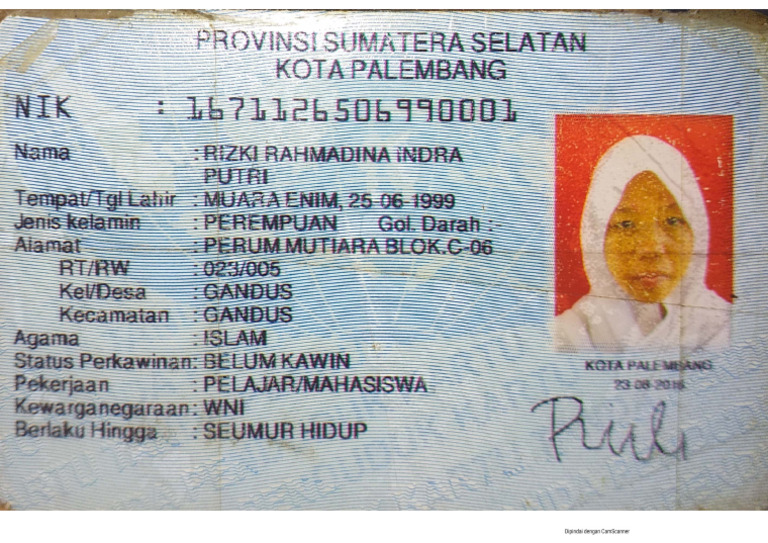 KTP - Rizki Rahmadina Indra Putri, S.ak | PDF