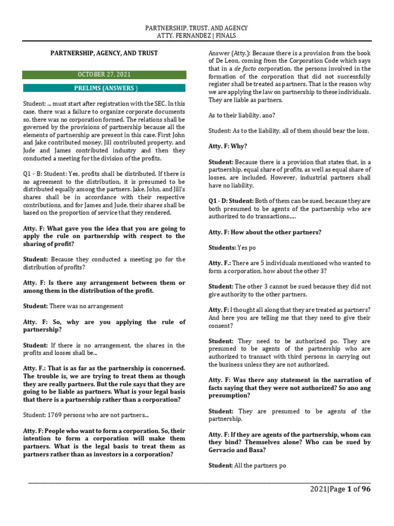 Atty. Fernandez Pat Finals | PDF