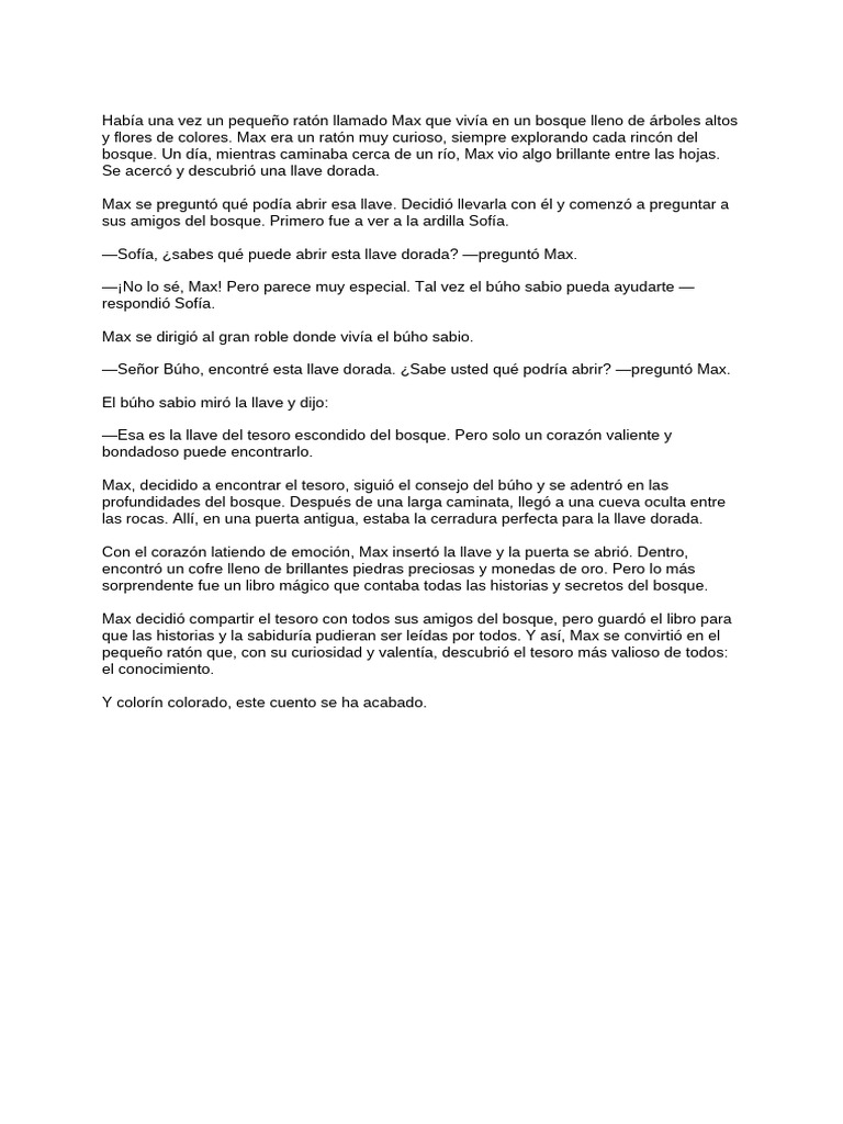 Cuento Conejo Max Pdf