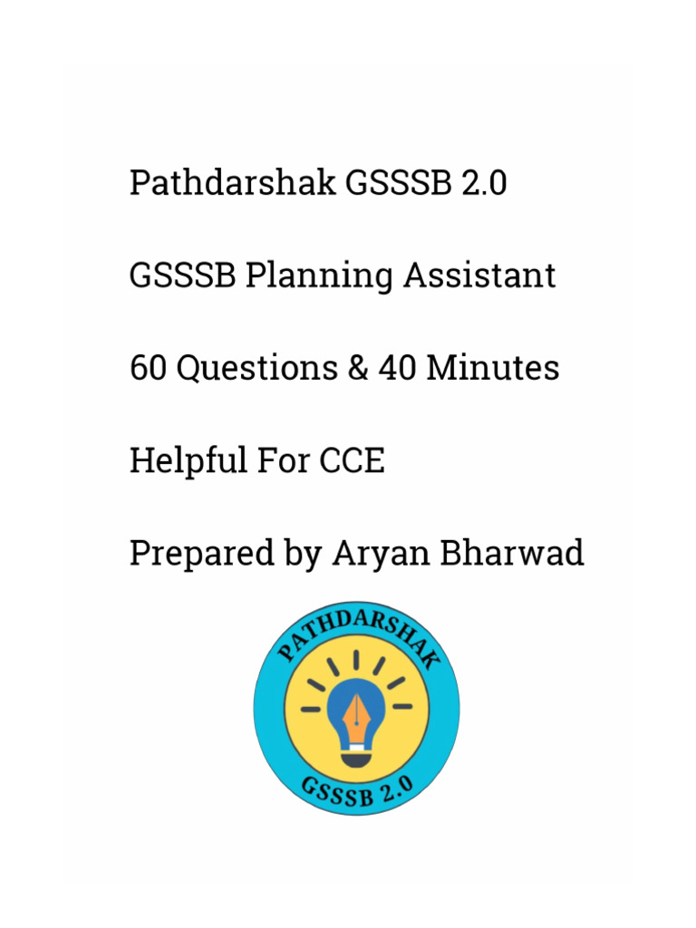 Planning Assitant Paper by Pathdarshak (Master) | PDF