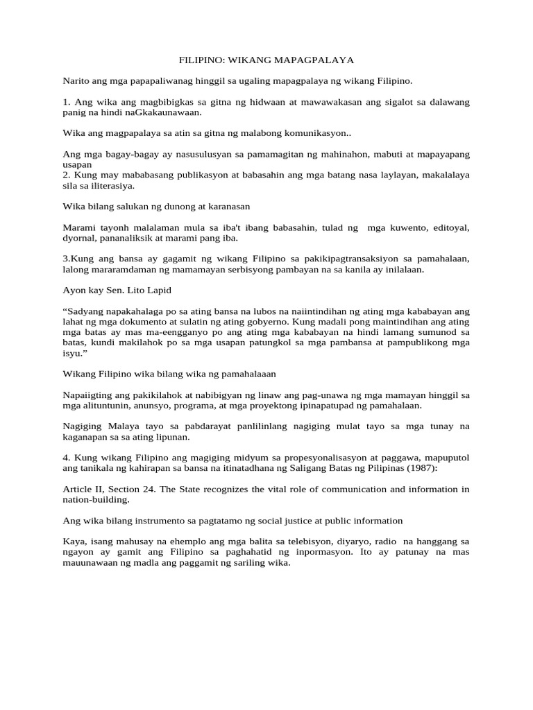 Buwan NG Wika Panuntunan | PDF