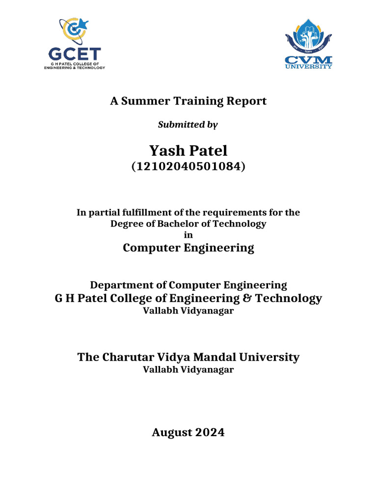 Yash Summer Report | PDF