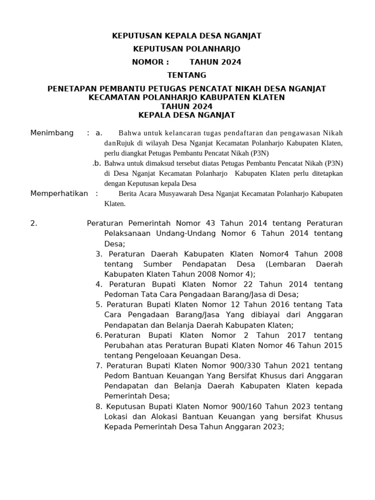 Contoh SK Pak Modin | PDF