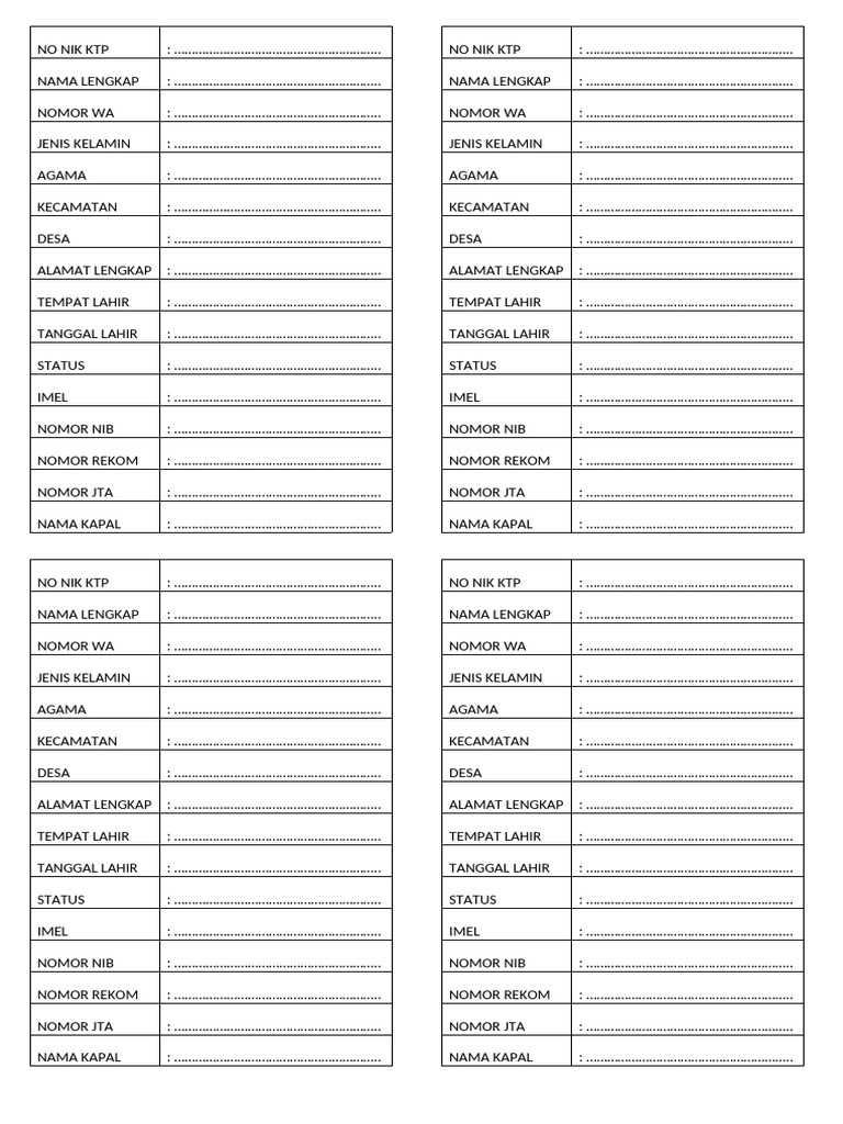 No Nik KTP | PDF