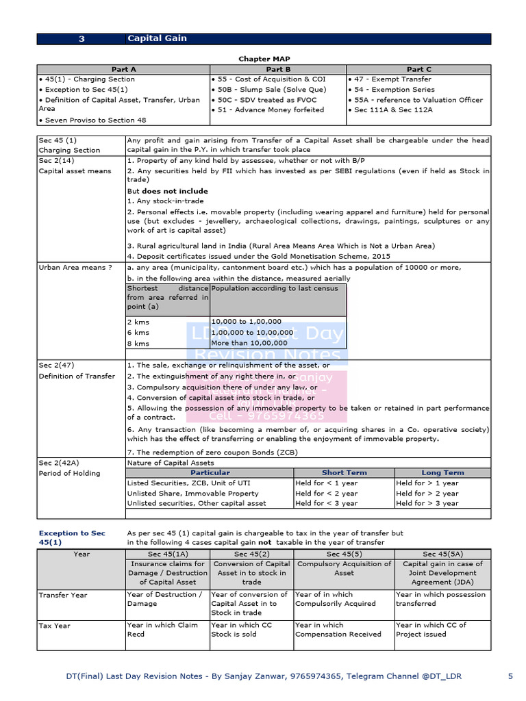 DT - Capital Gains Summary @DT - LDR PDF | PDF
