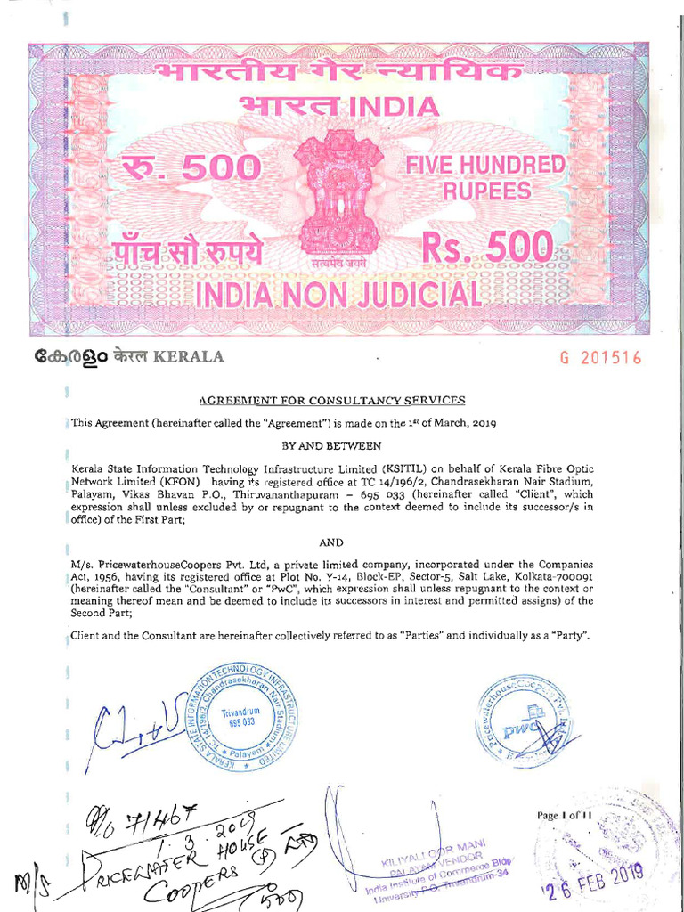 PWC Agreement Signed Contract | PDF