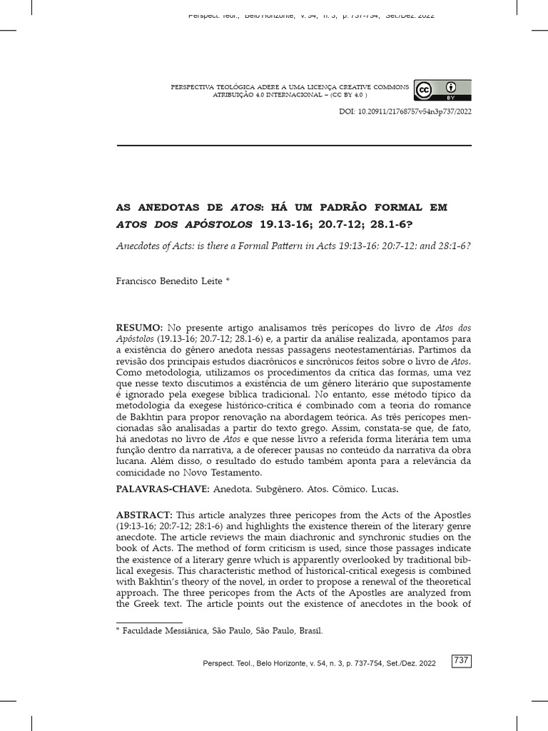 Anedotas de Atos | PDF
