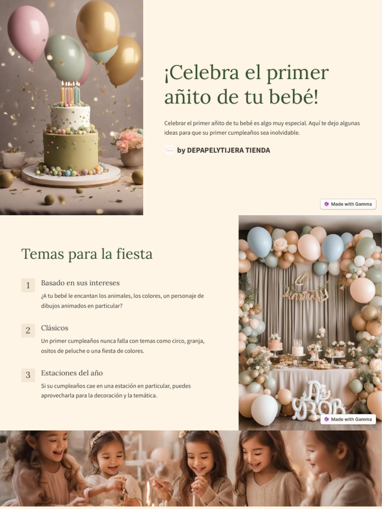 Celebra El Primer Anito de Tu Bebe | PDF | Hogar, jardinería y bricolaje