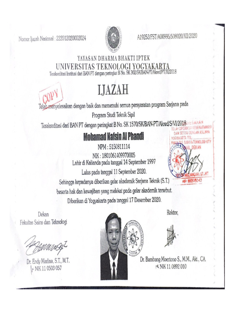 Ijazah KTP NPWP Alpandi | PDF
