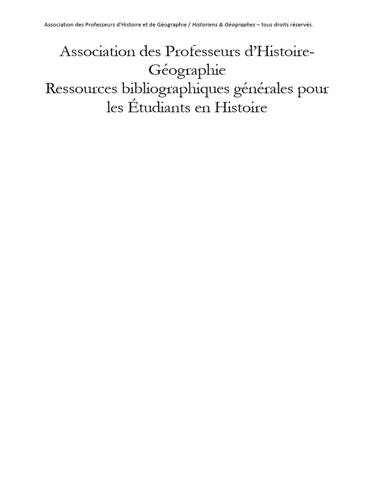 Aphg. Ressources. Etudiants Version Definitive | PDF