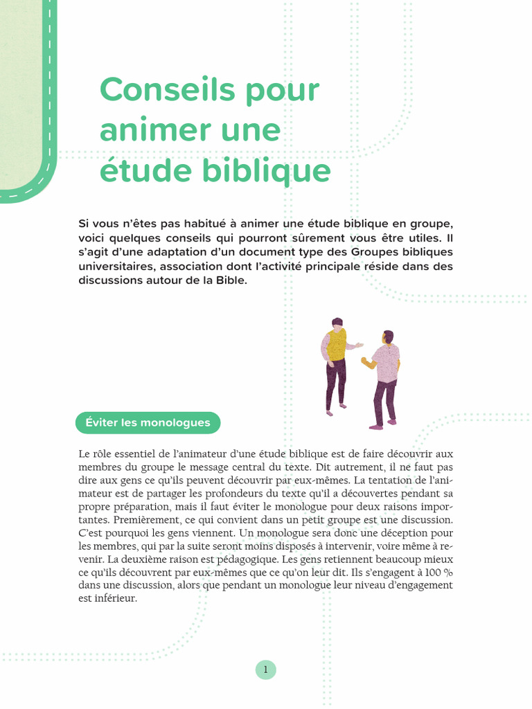 Conseils Pour Animer Une Etude Biblique | PDF
