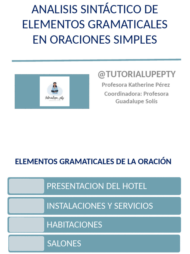 Analisis Sintáctico de Elementos Gramaticales en Oraciones Simples | PDF