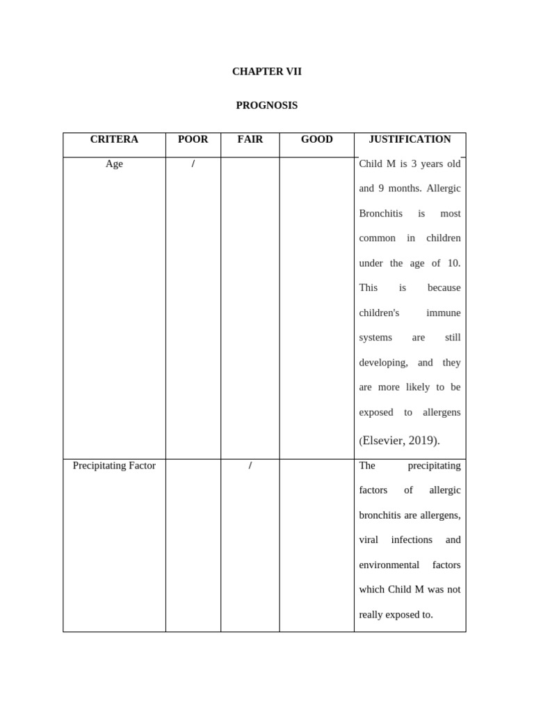 Sample Prognosis | PDF