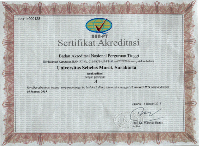 Akreditasi Univ Uns 2016 - 2019 | PDF
