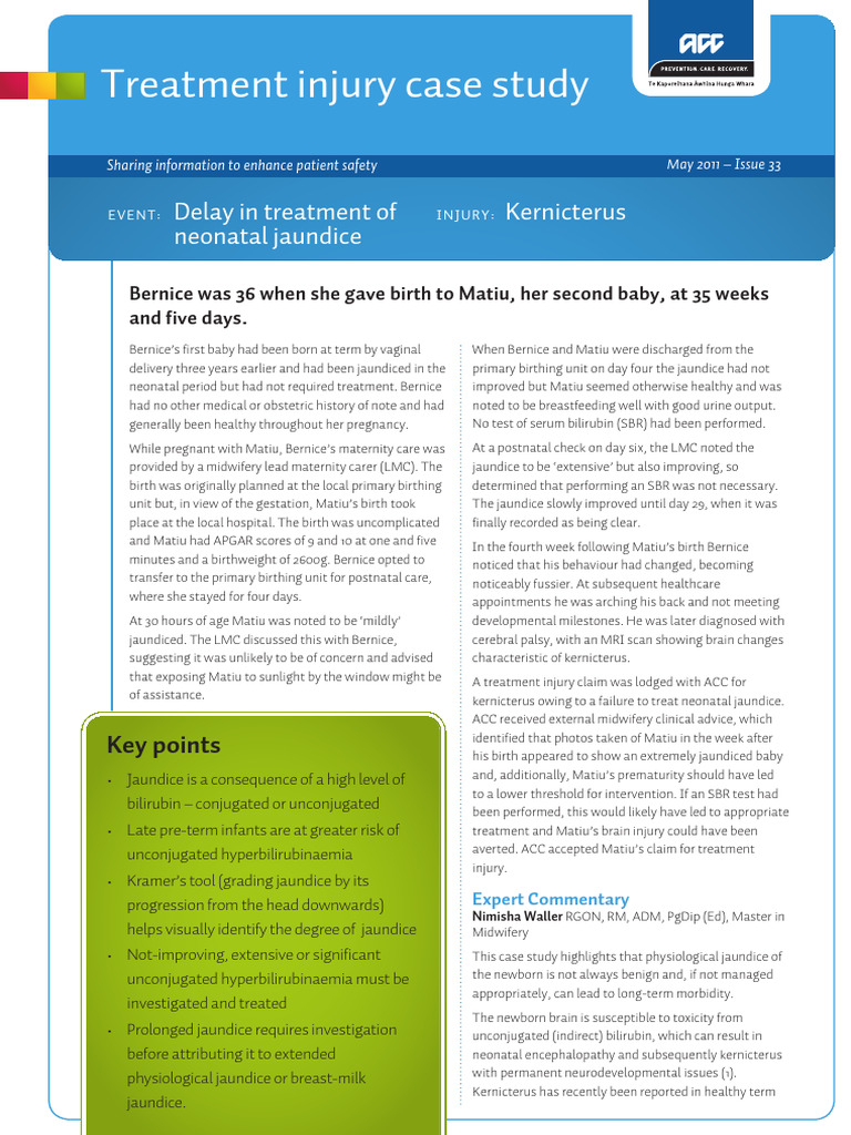(ACC) Treatment Injury Case Study, Delay in Treatment of Neonatal ...