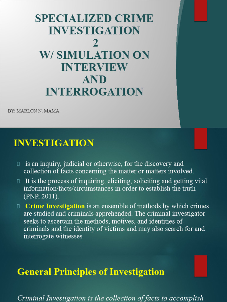 Cdi 3 Spci 2 With Interrogation and Interview 1 | PDF | Robbery | Fraud