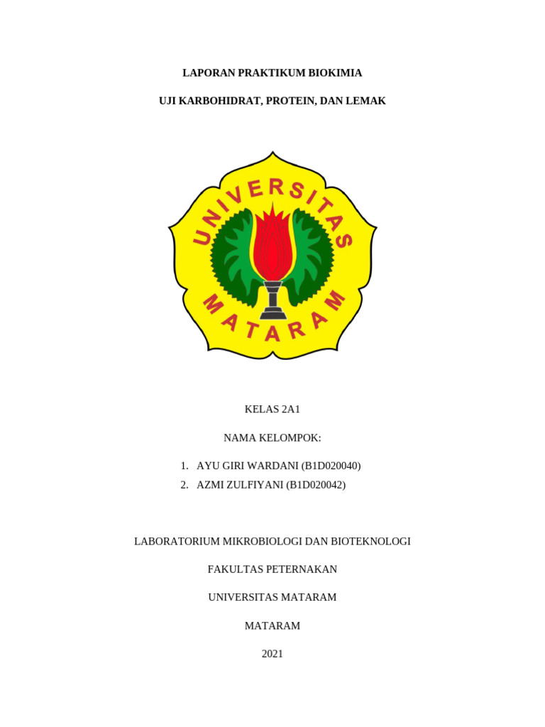 Laporan Praktikum Biokimia Azmi Zulfiyani & Ayu Giri Wardani | PDF