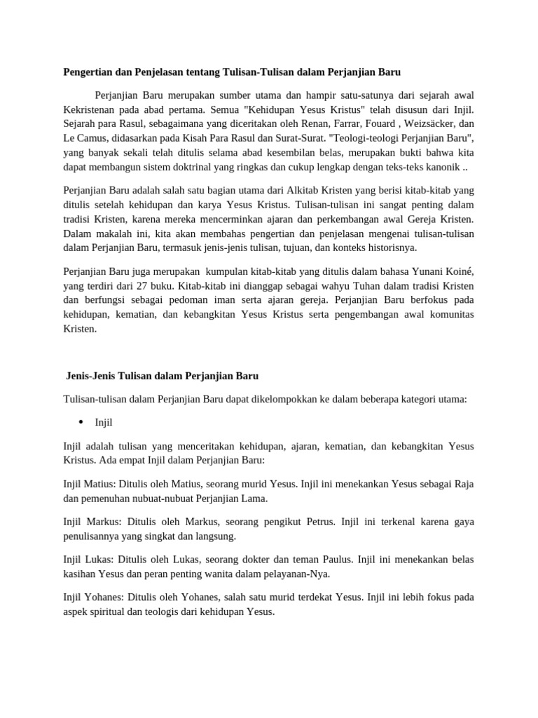 TEOLOGI PERJANJIAN BARU | PDF