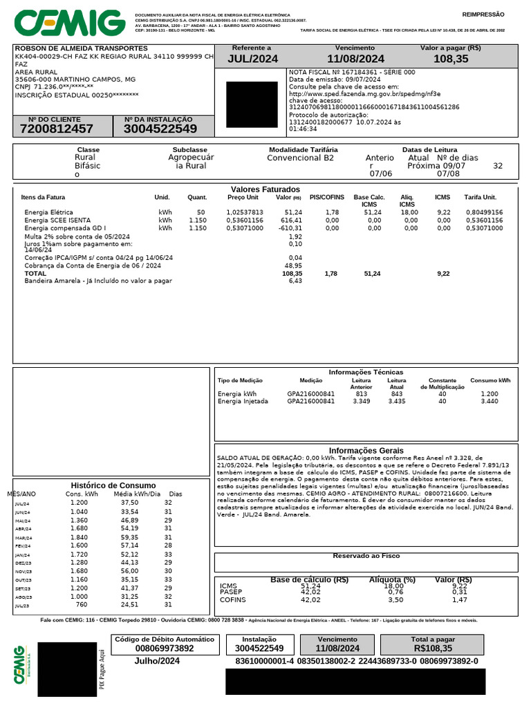 Cemig Area Rural | PDF