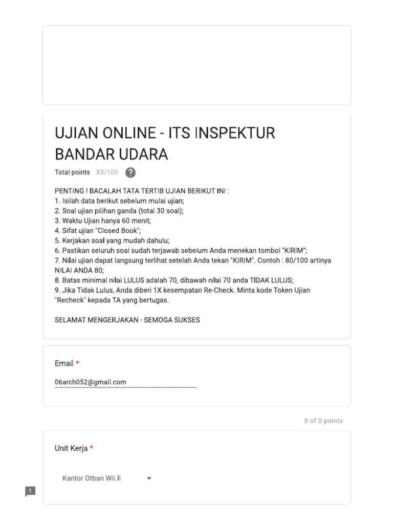 Ujian Online - Its Inspektur Bandar Udara | PDF