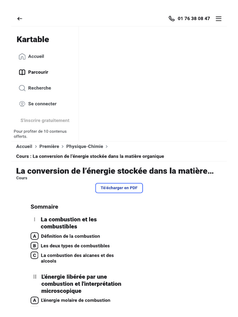 La Conversion de L'énergie Stockée Dans... Ère - Cours Physique-Chimie ...