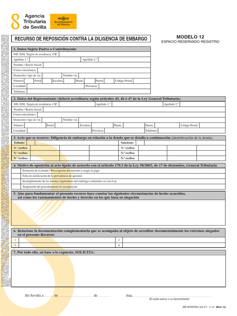 11 Modelo 11 Recurso Reposicion Embargo | PDF