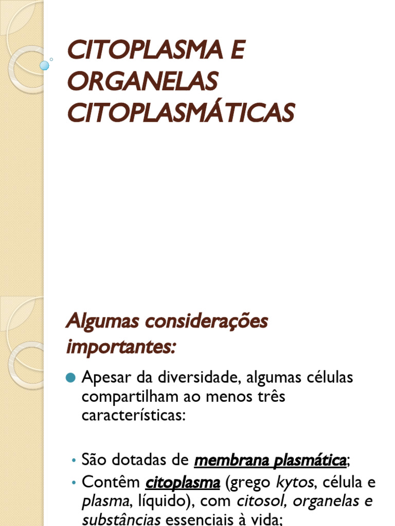 Citoplasma e Organelas Citoplasmáticas 2 | PDF