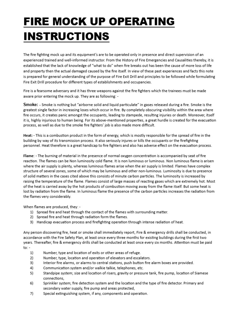 Fire Fighting mock up instructions | PDF