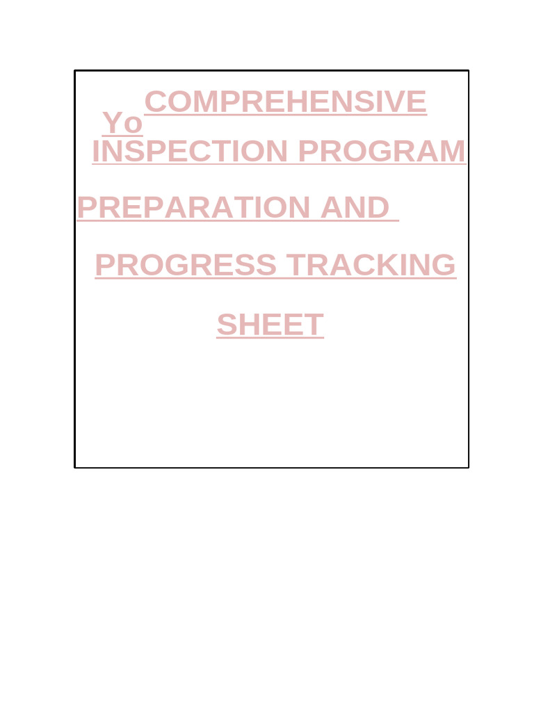 CIP Checklist and Progress Sheet | PDF
