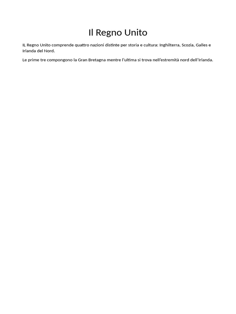 Il Regno Unito | PDF