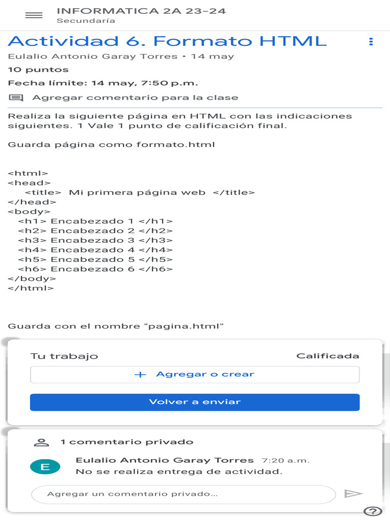 Actividad 6. Formato HTML | PDF