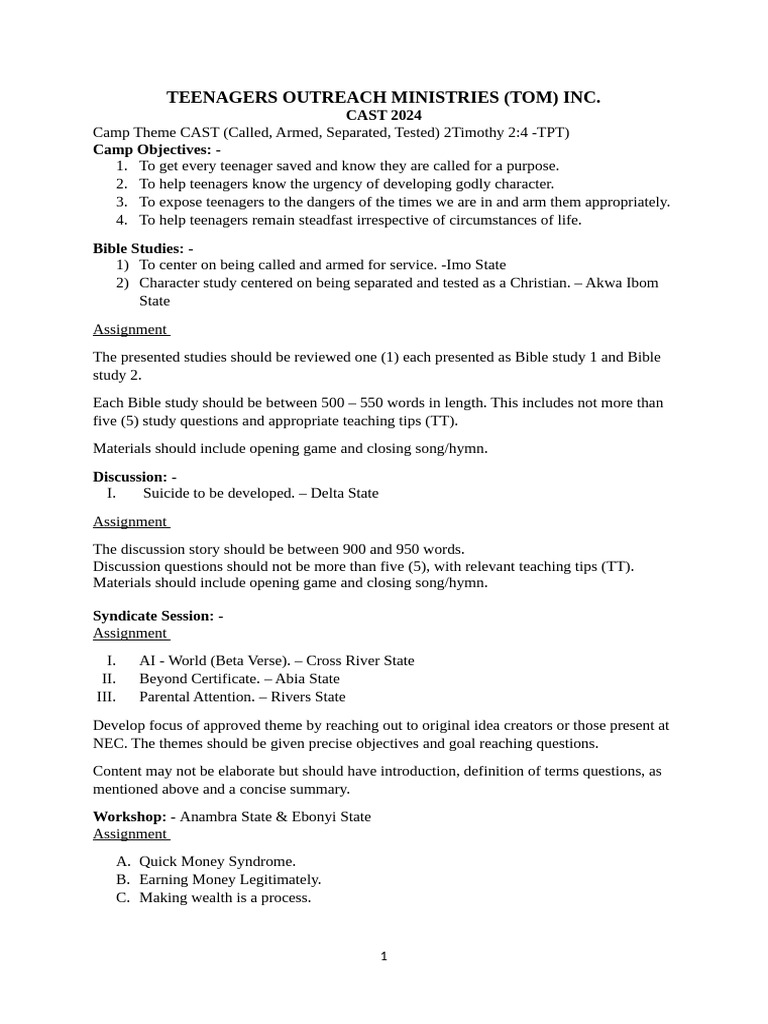 2024 Camp Materials CAST | PDF | Virtual Reality | Reality