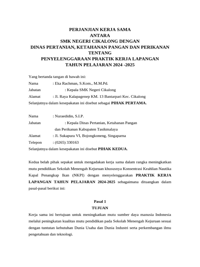 Perjanjian - Kerjasama Mou 42 | PDF