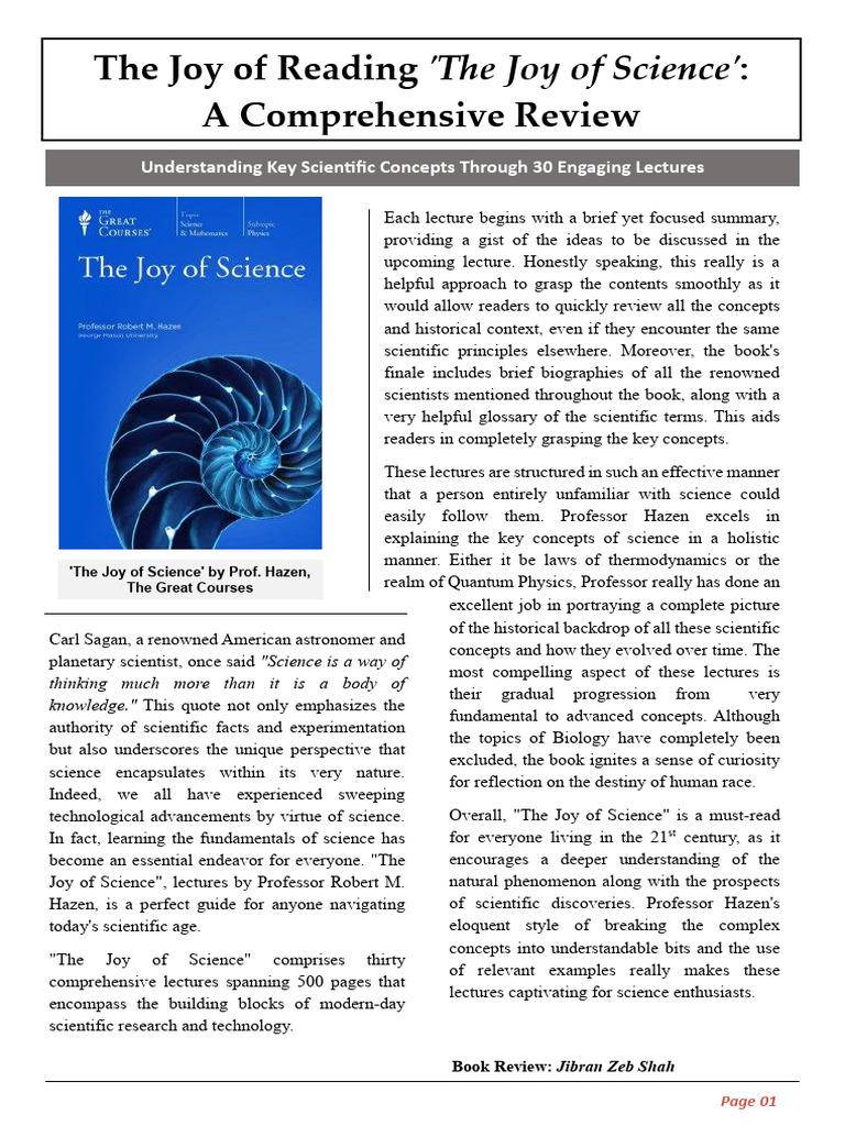 The Joy of Science - Book Review | PDF