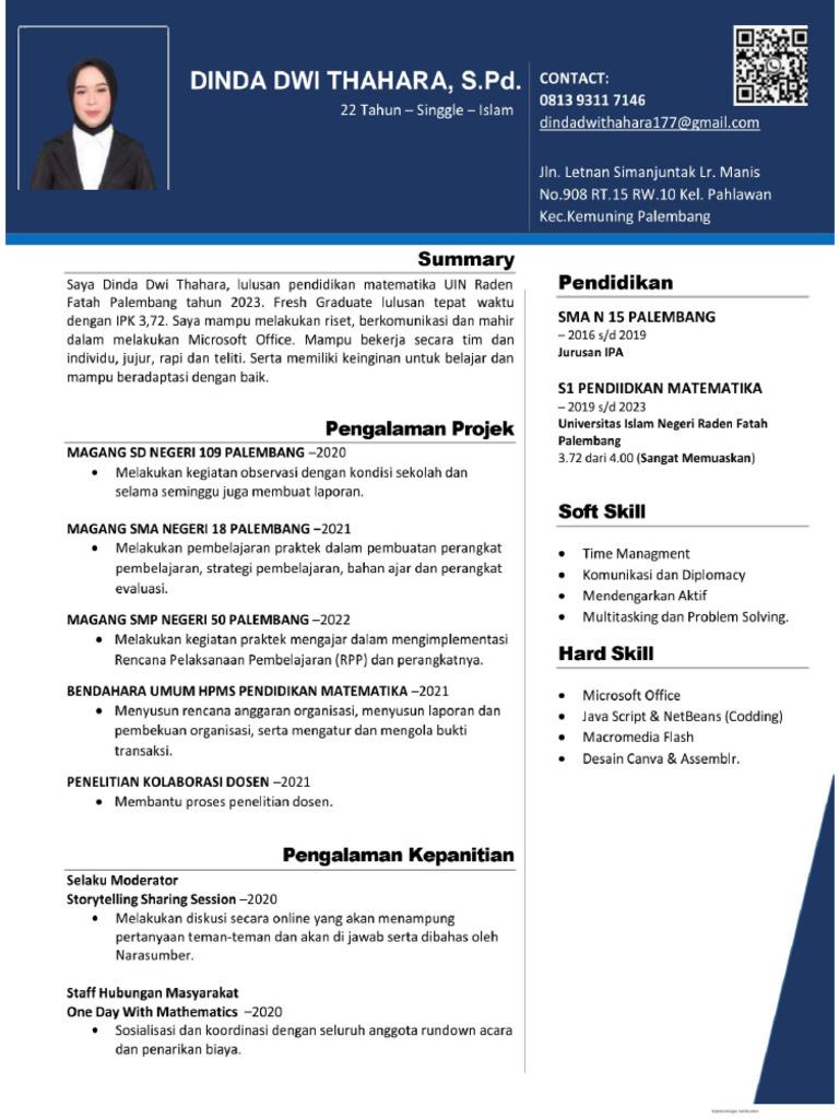CV - Dinda Dwi | PDF