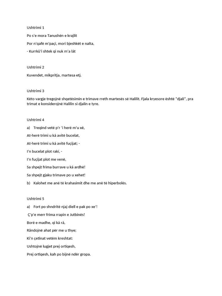 MArtesa e Halilit Kuptim Teksti | PDF