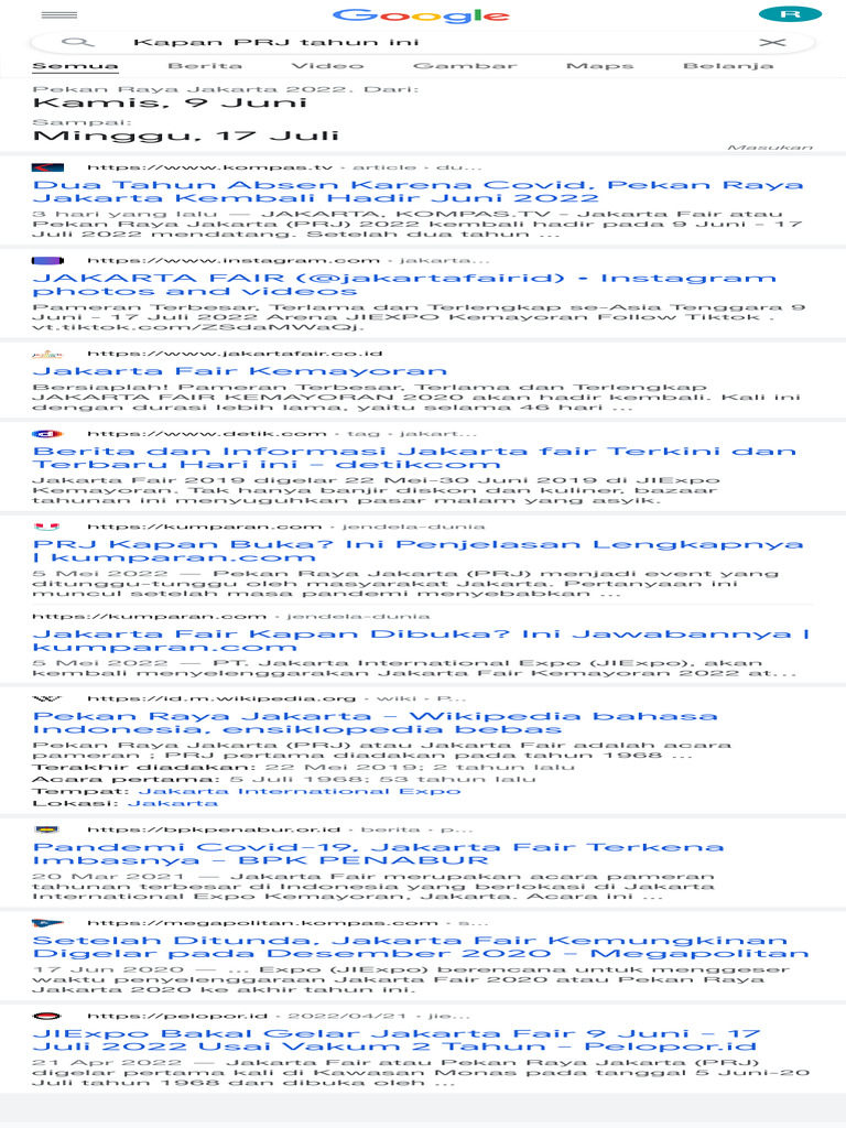 Kapan PRJ Tahun Ini - Penelusuran Google | PDF