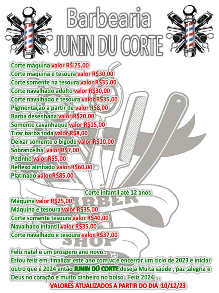 Tabela Barbearia NATAL | PDF