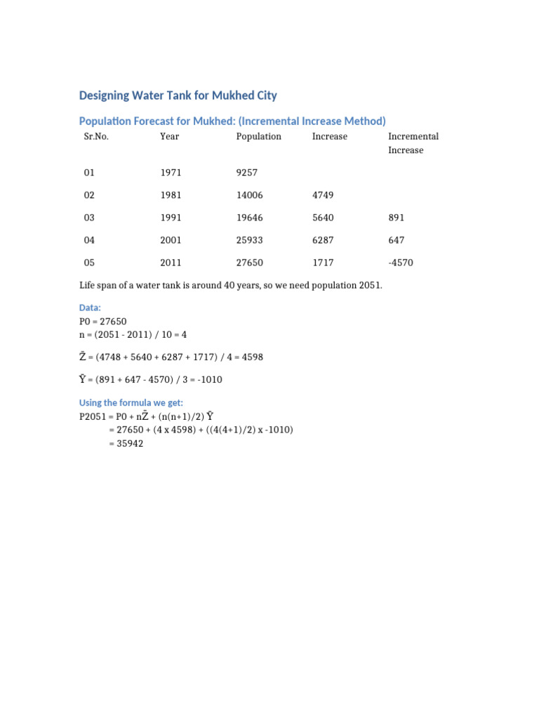 Design of Water Tank For Mukhed City (1) (AutoRecovered) | PDF