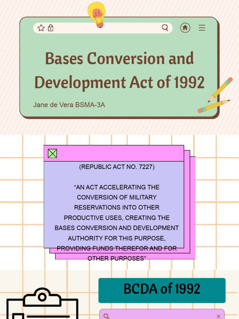 Bases Conversion and Development Act of 1992 | PDF