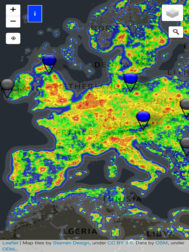 Light Pollution Map - DarkSiteFinder.com | PDF