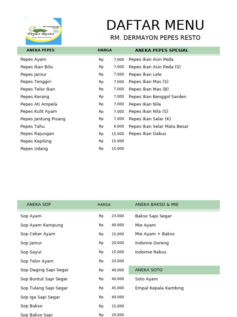 Daftar Harga | PDF