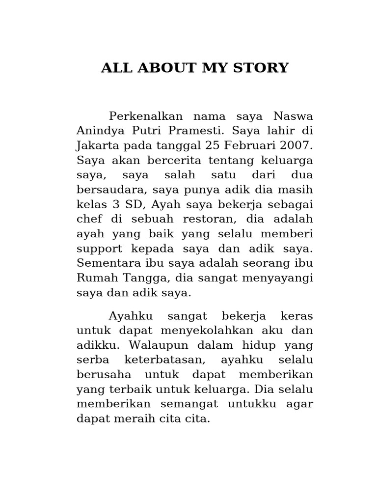 All About My Story - Naswa | PDF
