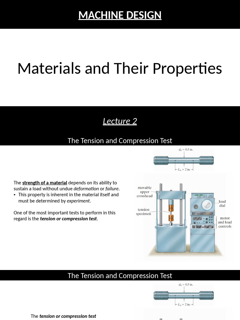 Machine Design - Lecture 2 - Materials and Their Properties | PDF