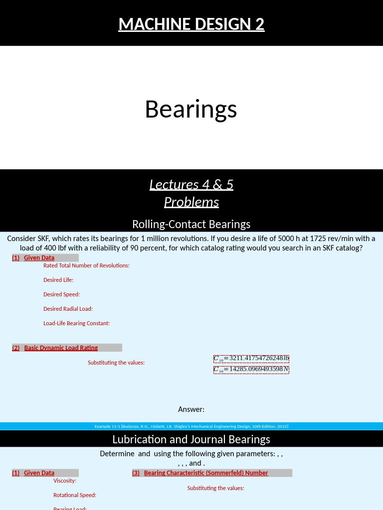 Machine Design 2 - Lecture 4-5P - Bearings | PDF