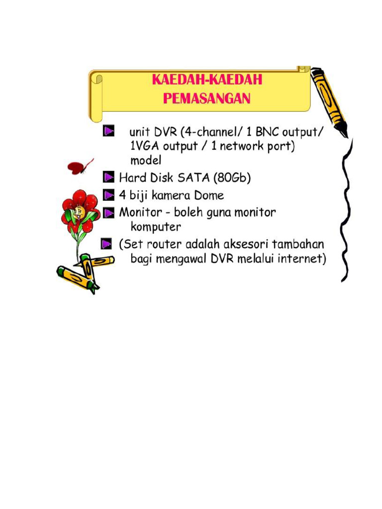 Nota Pemasangan CCTV | PDF