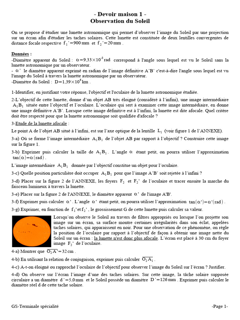 Devoir Maison 1 | PDF