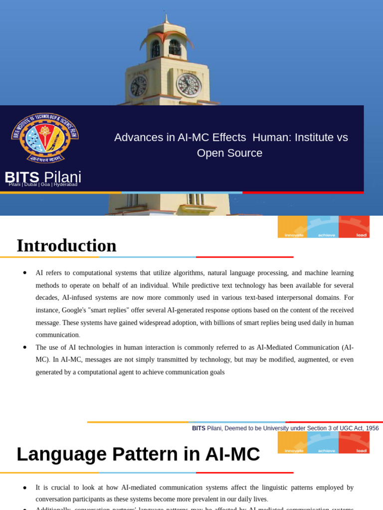 Advances in AI-MC Effects Human - Institute Vs Open Source | PDF